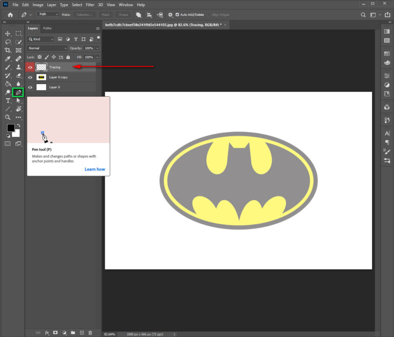 How To Trace Over A Picture In Photoshop?